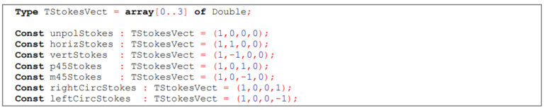 Stokes vectors – The RadiCal method